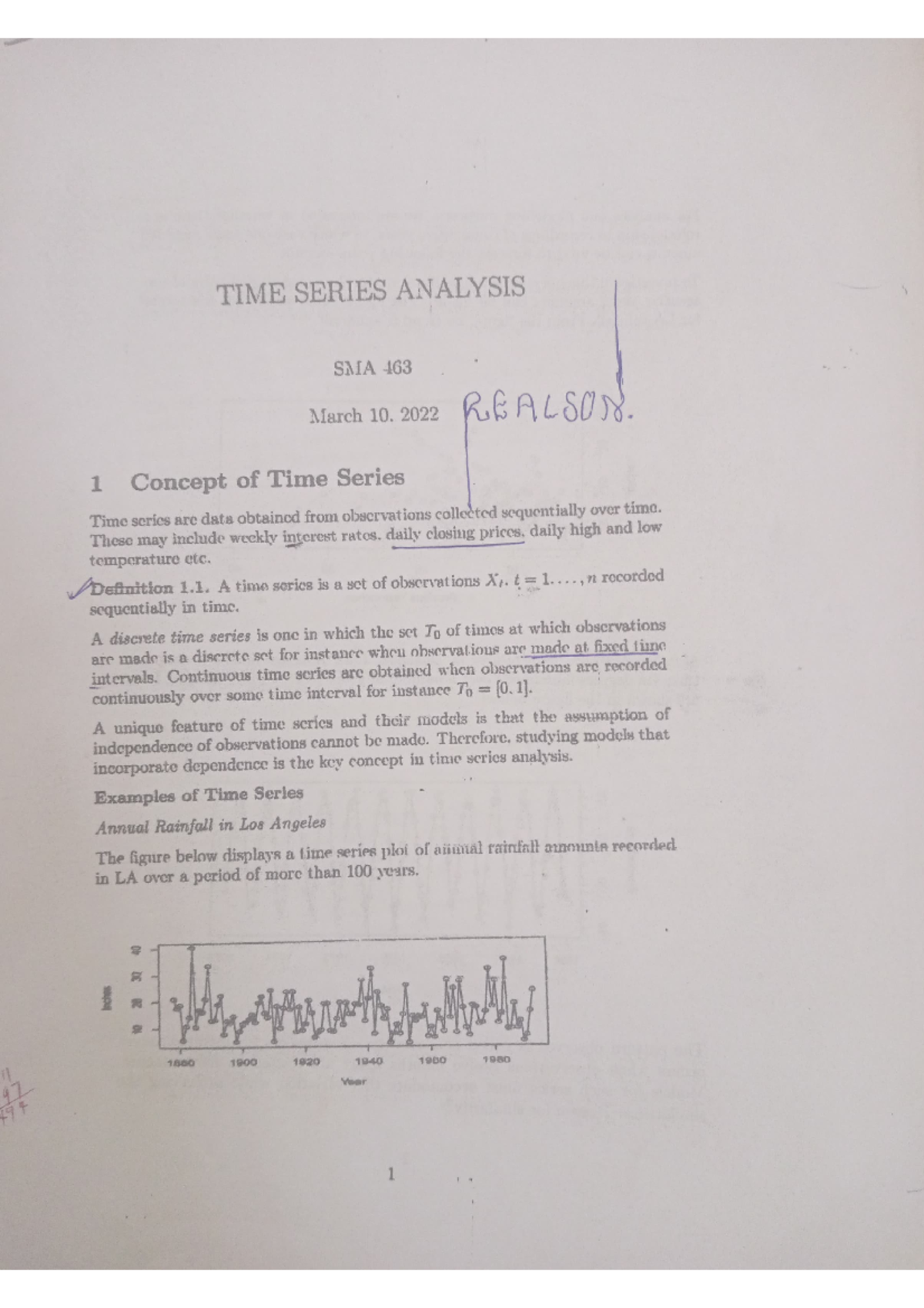 Time Series Analysis Time Series Analysis Sma 463 March 10 2022
