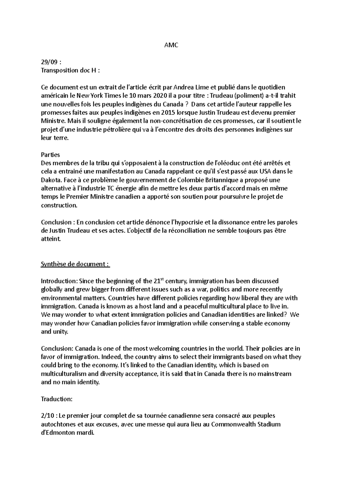 AMC - AMC 29/09 : Transposition doc H : Ce document est un extrait de l’article écrit par Andrea ...