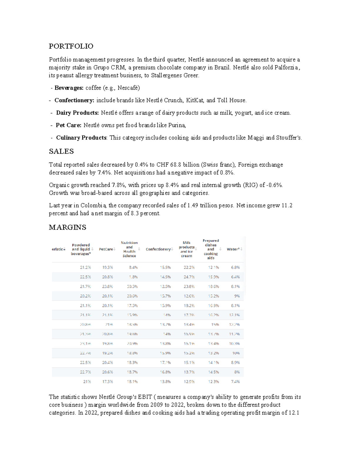 Portfolio Nestle - Lecture - PORTFOLIO Portfolio management progresses ...