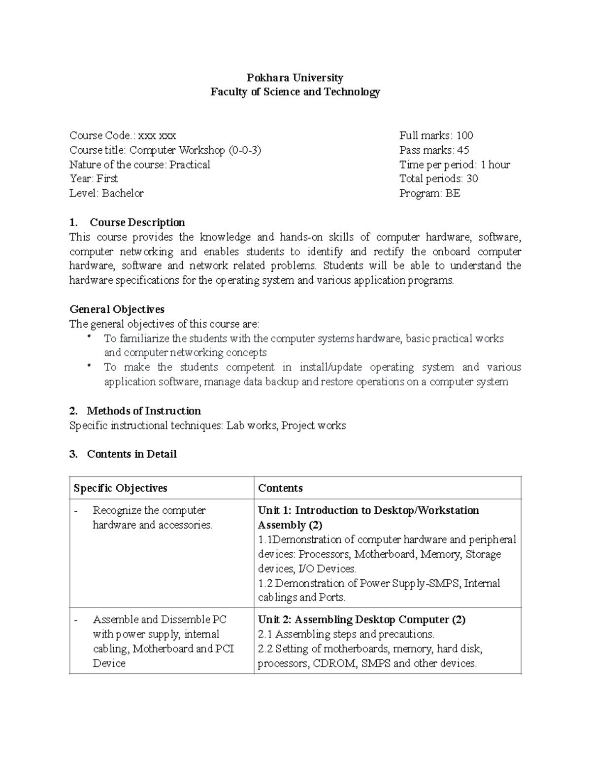 Computer-Workshop-1 - Abcd - Pokhara University Faculty of Science and ...