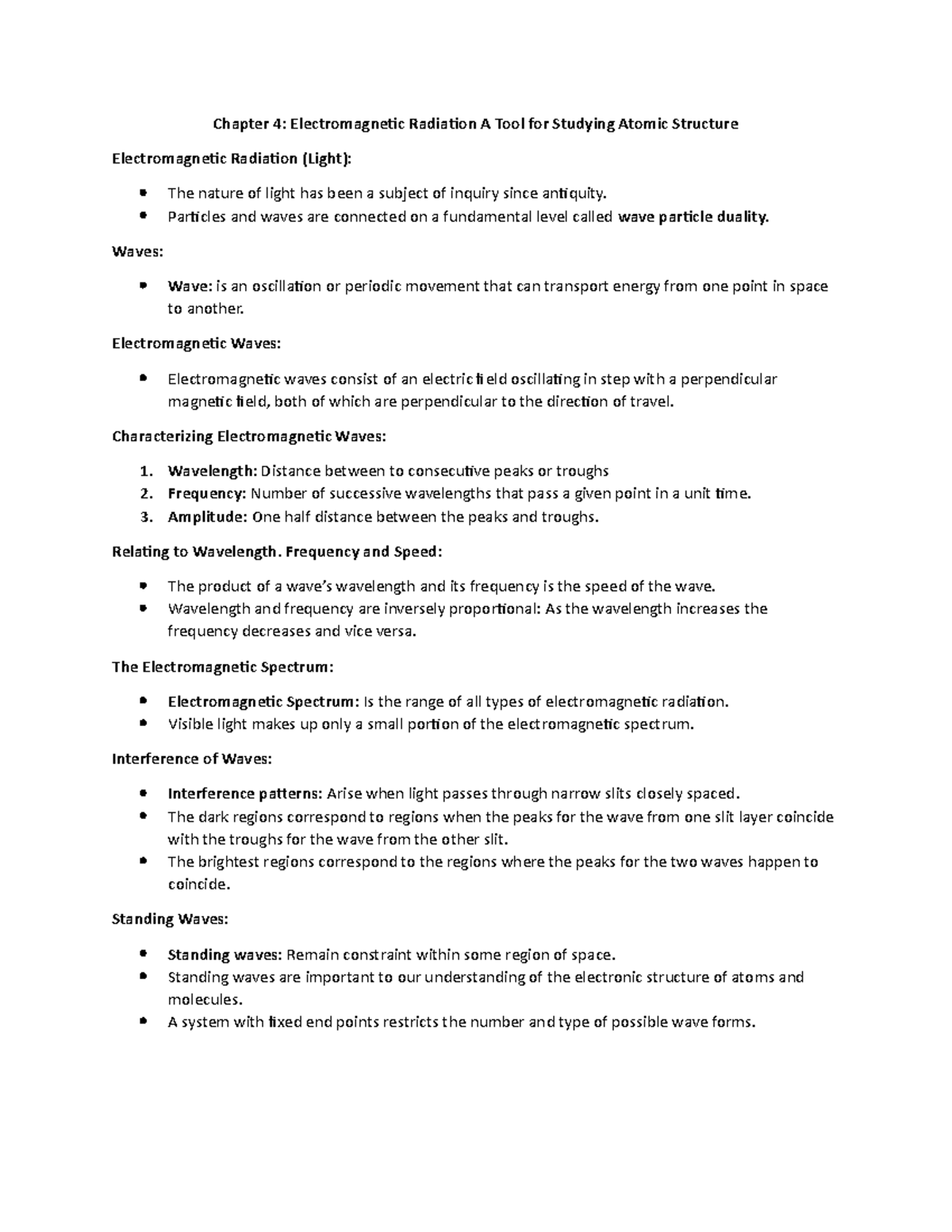 Chapter 4 Electromagnetic Radiation - Chapter 4: Electromagnetic ...