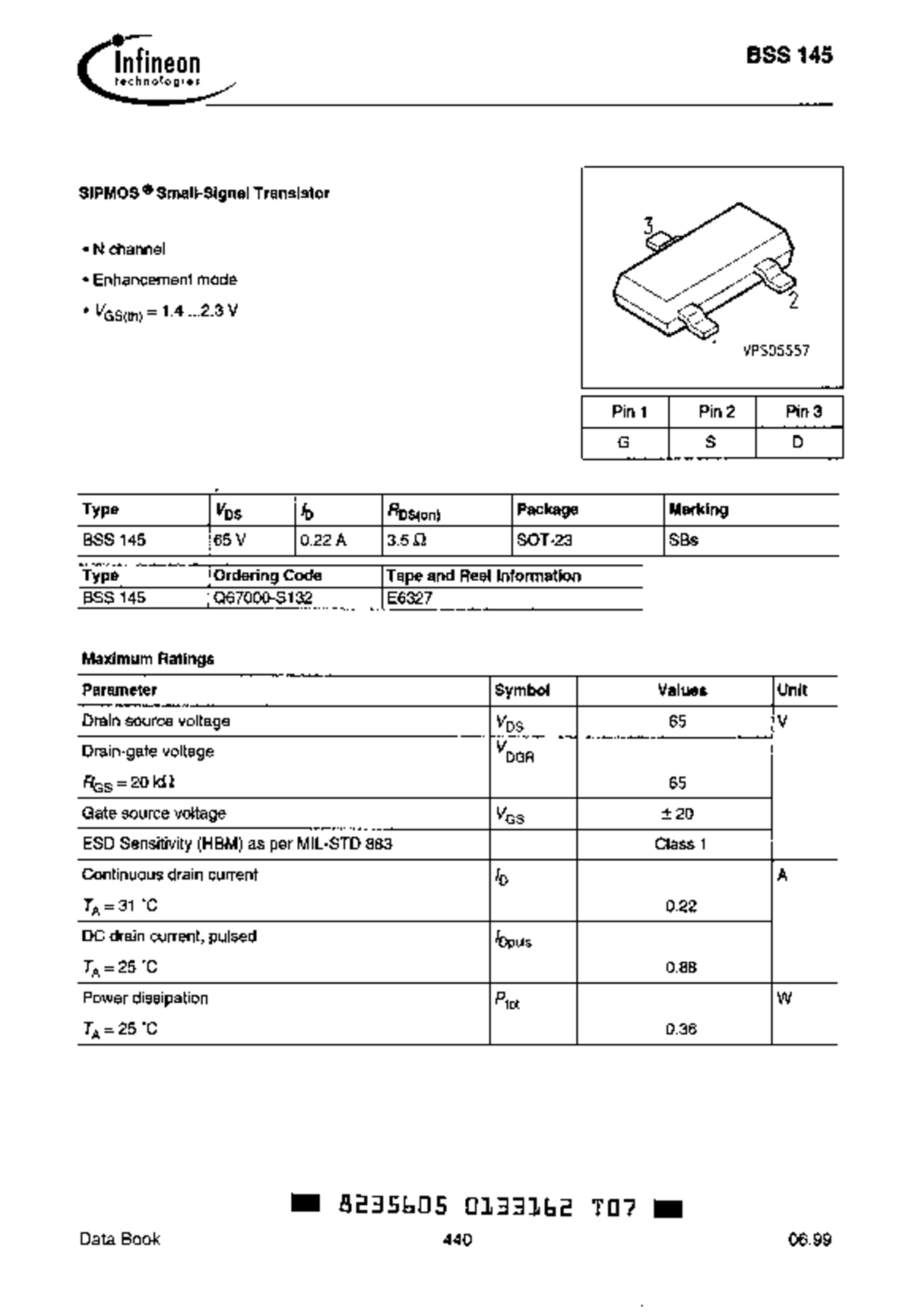 Datasheet BSS145 - Eletrônicos I - Circuitos Eletrônicos I - Studocu