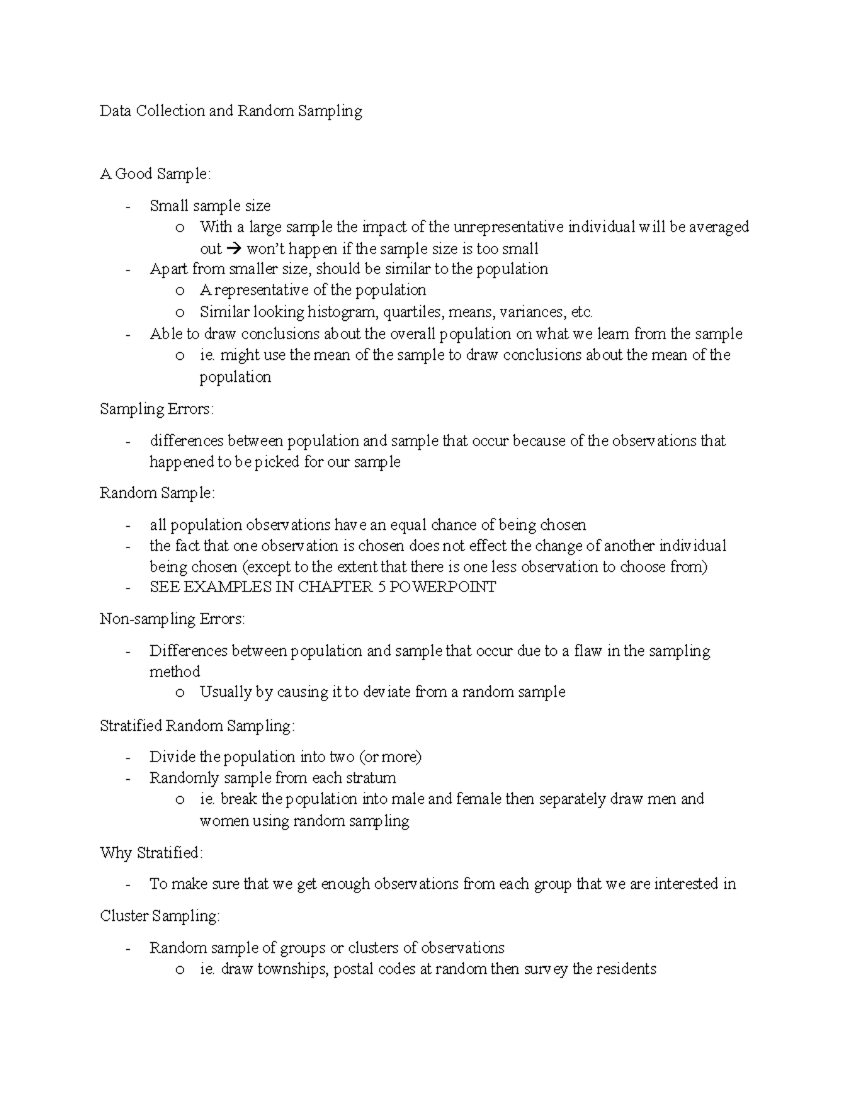 Chapter 5 - Data Collection and Random Sampling - Data Collection and ...