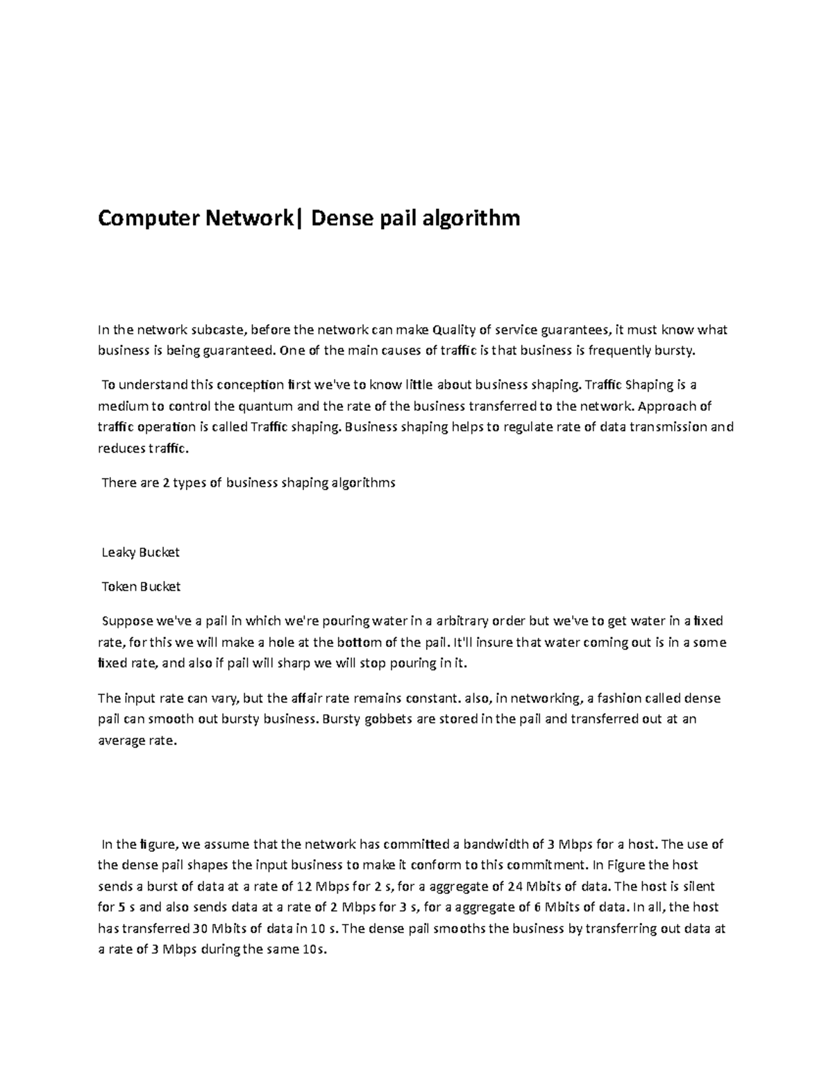 Computer Network Dense algoritham - Computer Network| Dense pail ...