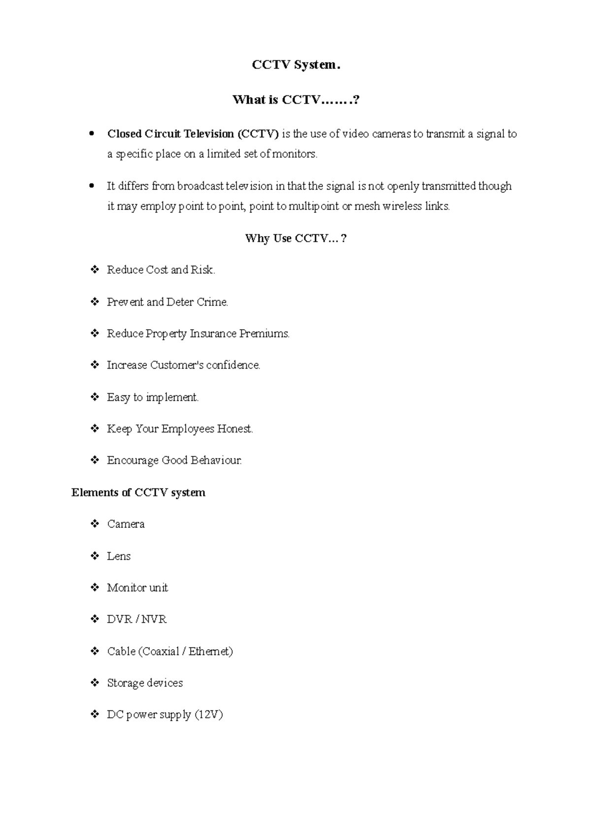 CCTV System - computer - CCTV System. What is CCTV.......? Closed ...