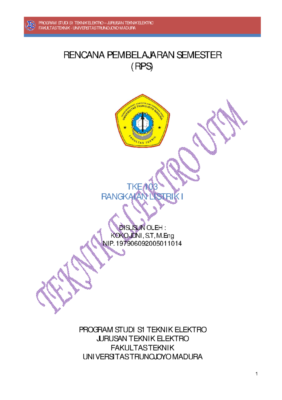 4 - RPS - FAKULTAS TEKNIK - UNIVERSITAS TRUNOJOYO MADURA RENCANA ...