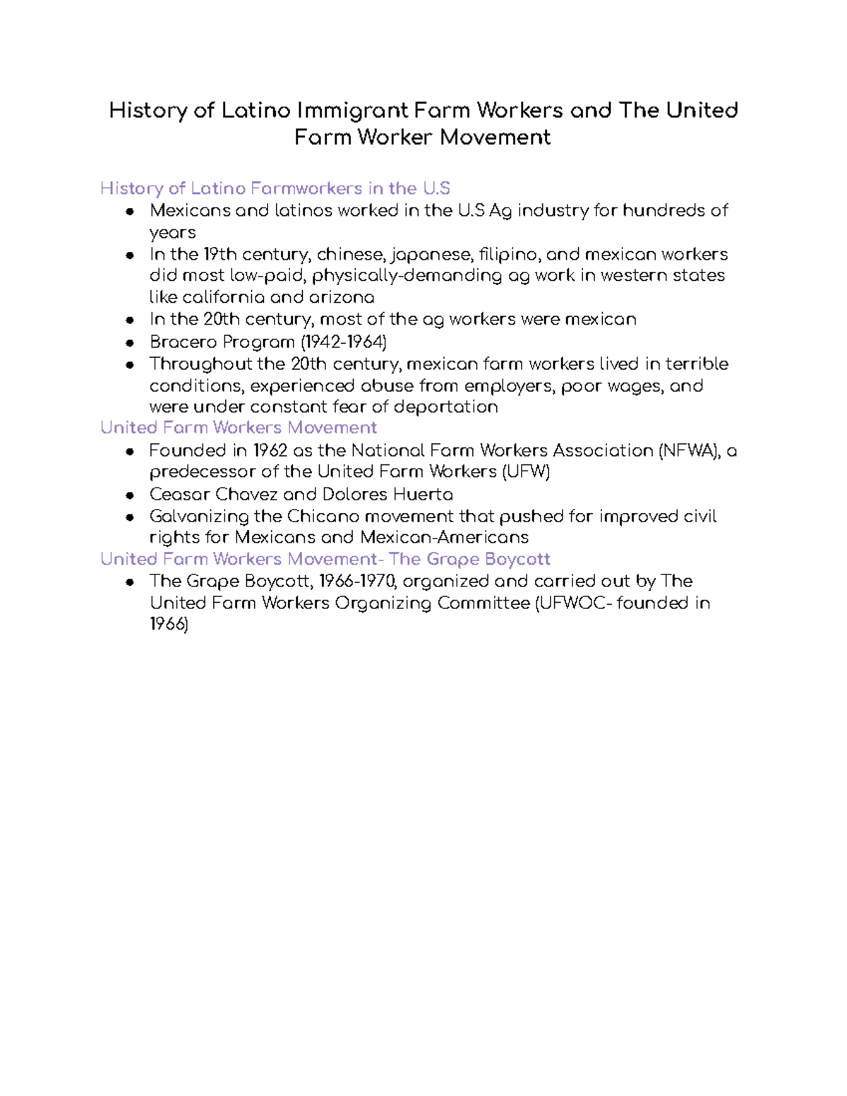 History of Latino Immigrant Farm Workers and The United Farm Worker ...