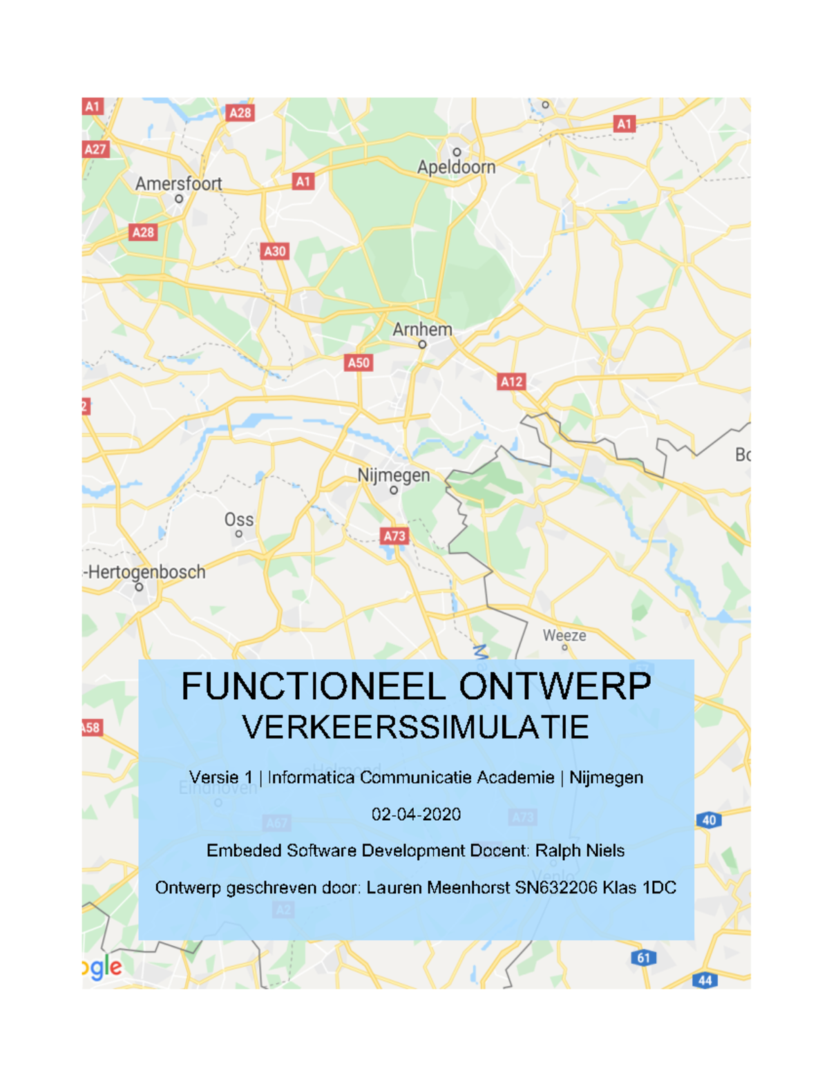 Verkeerssimulatie Functioneel Ontwerp - FUNCTIONEEL ONTWERP ...