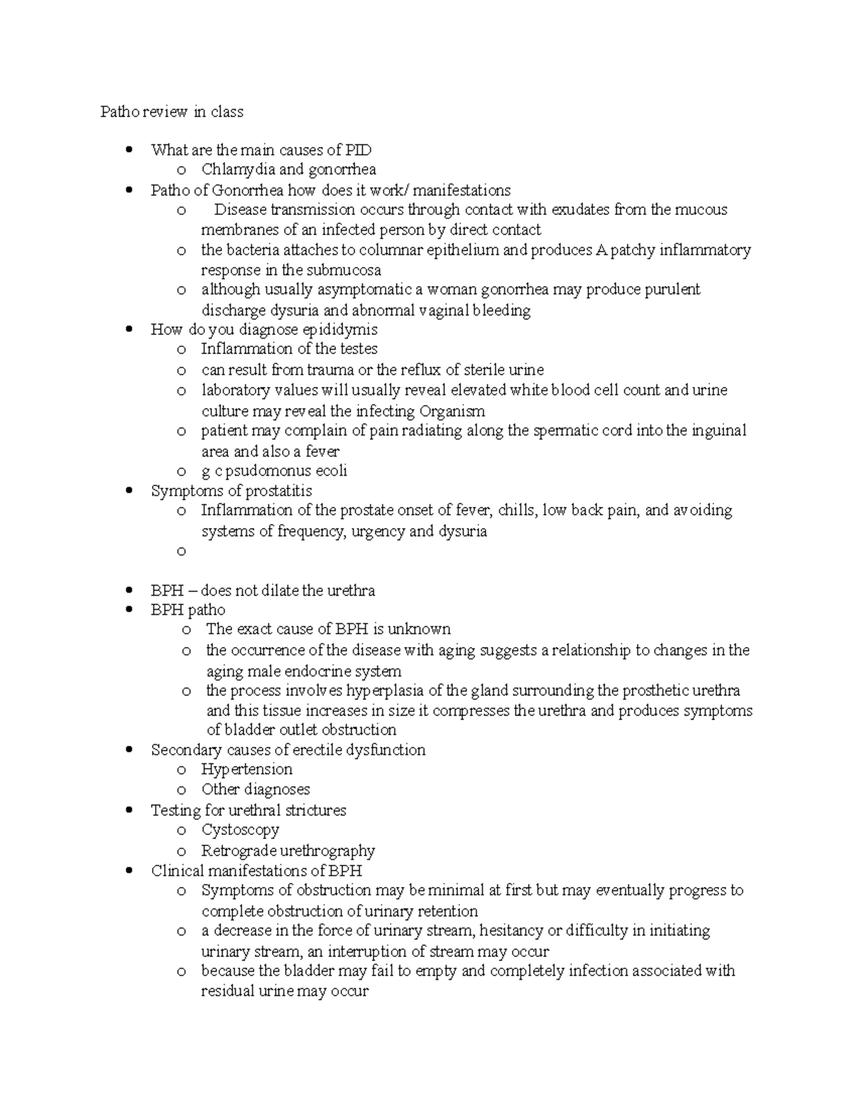 Patho exam review 4 - exam - Patho review in class What are the main ...