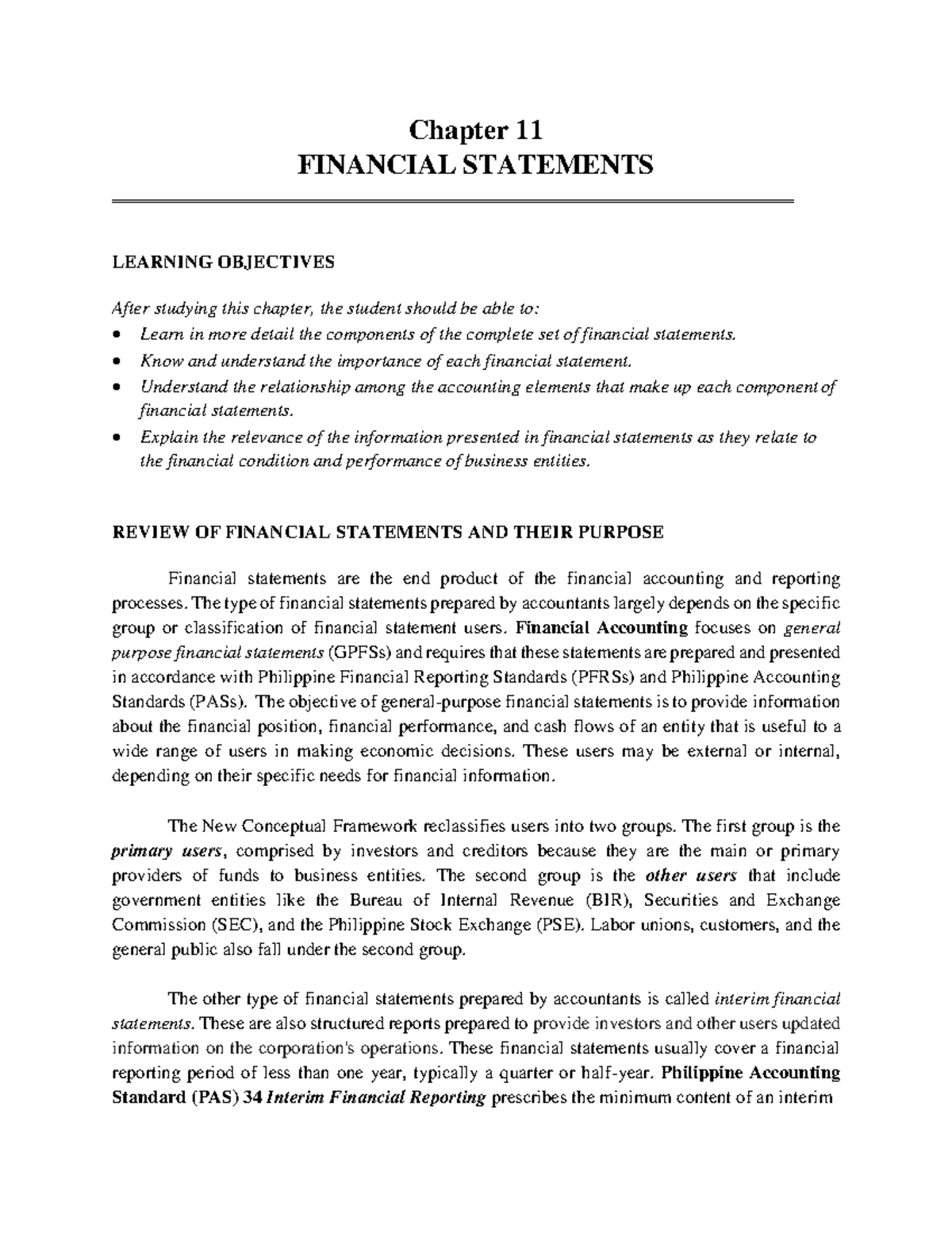 Acccob 2 Lecture 11 - Financial Statements T1AY2223 - Chapter 11 ...