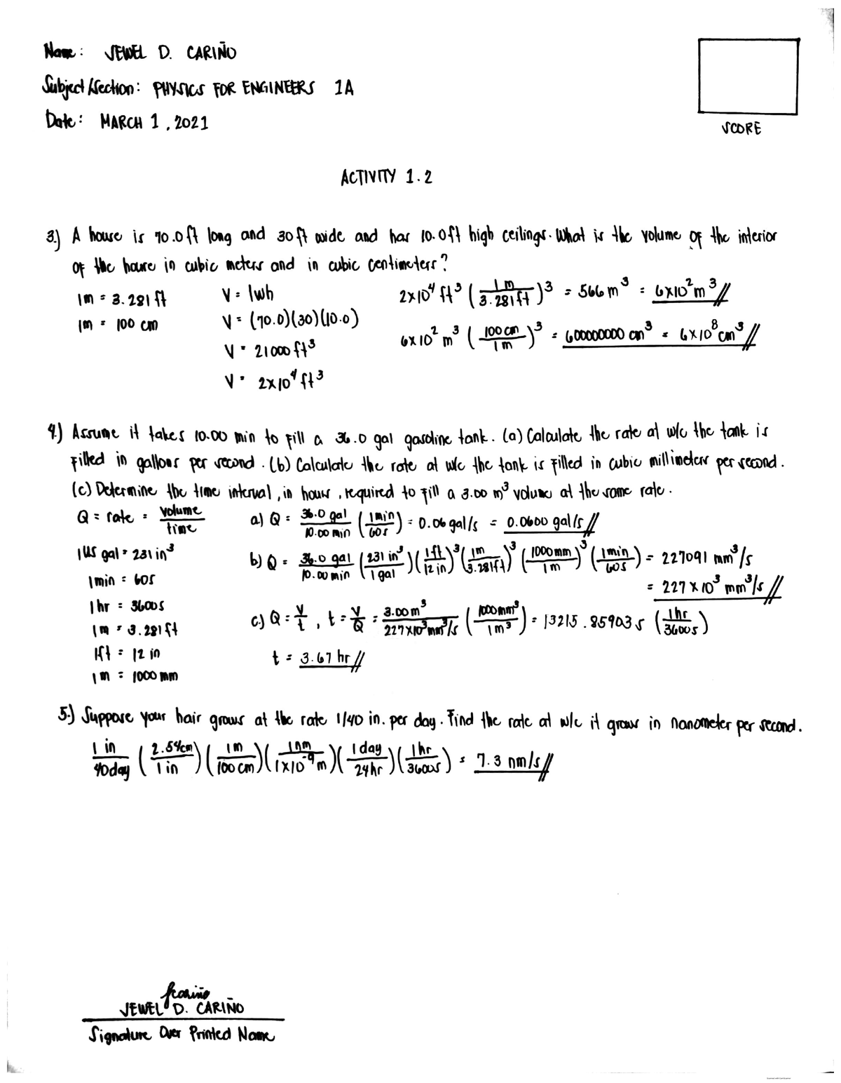 PHY1ME1A Activity 1 - College Physics 1 - PangSU - Studocu