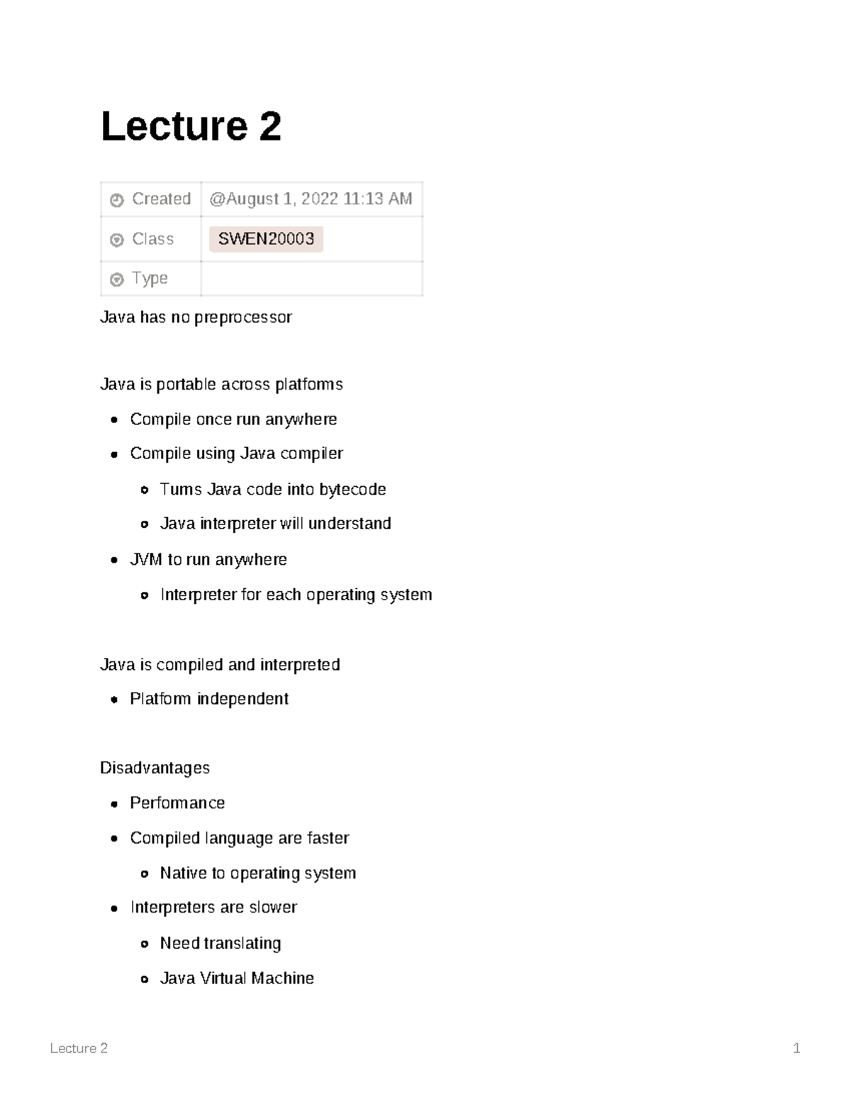 Lecture 2 Lecture 2 Created Class SWEN Type Java Has No Preprocessor lecture-2-lecture-2-created-class-swen-type-java-has-no-preprocessor