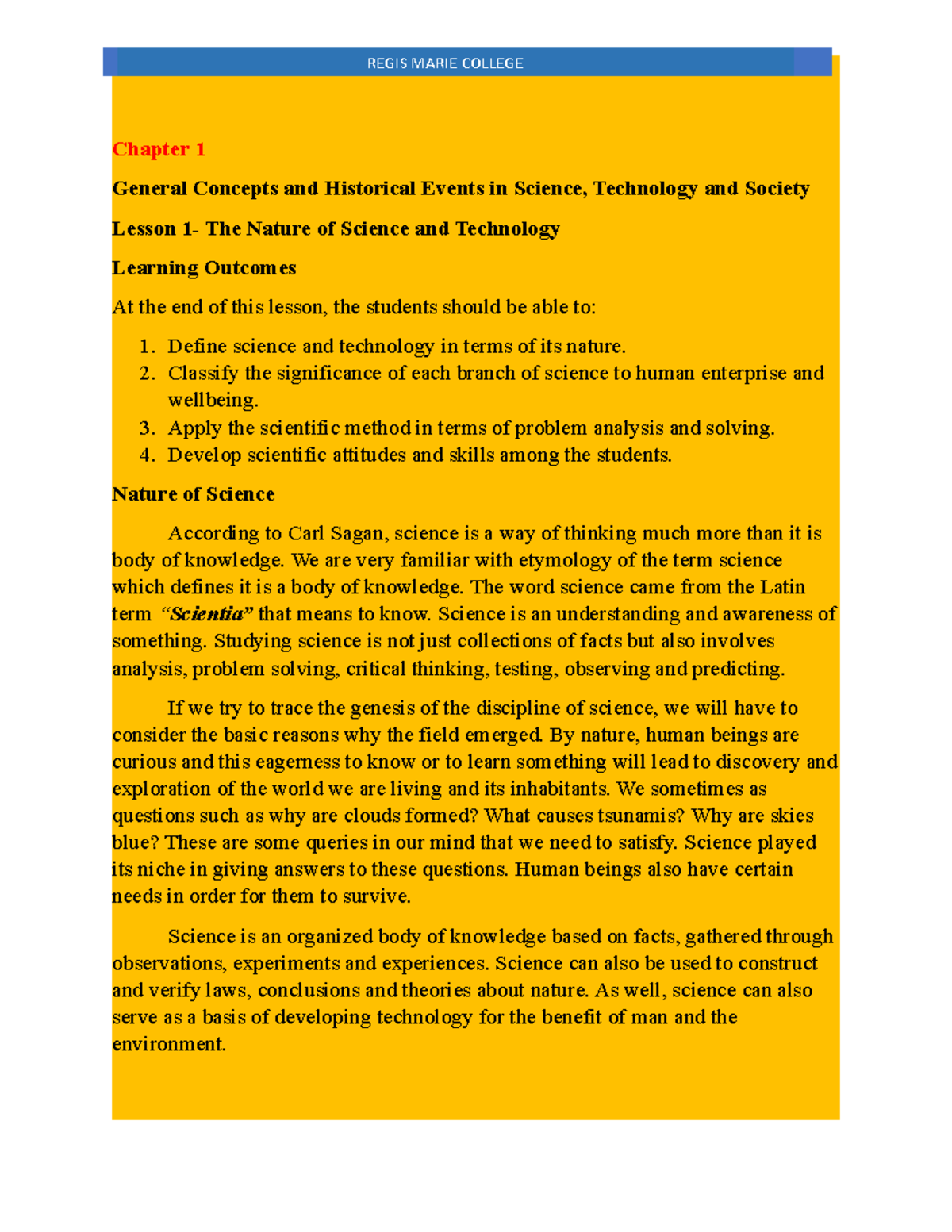 613 - Hi. - Chapter 1 General Concepts and Historical Events in Science ...