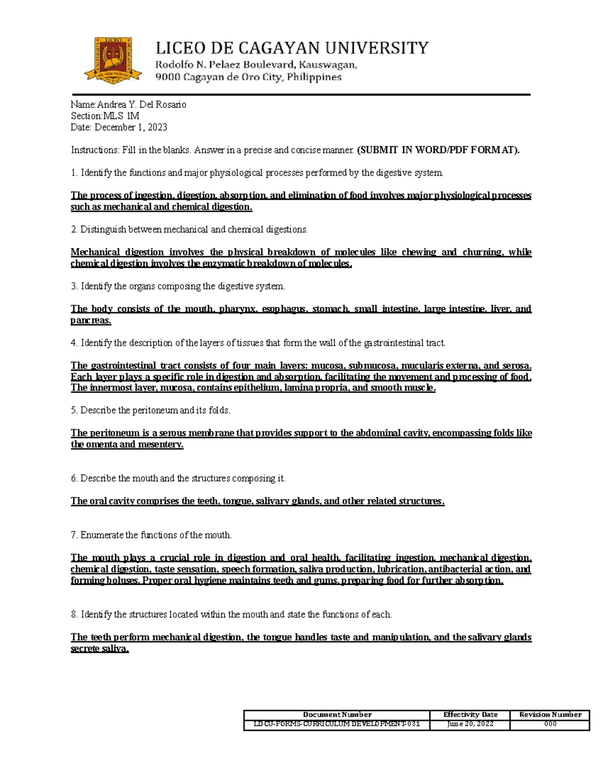 Worksheet finals 1 - yes - Name:Andrea Y. Del Rosario Section:MLS 1M ...