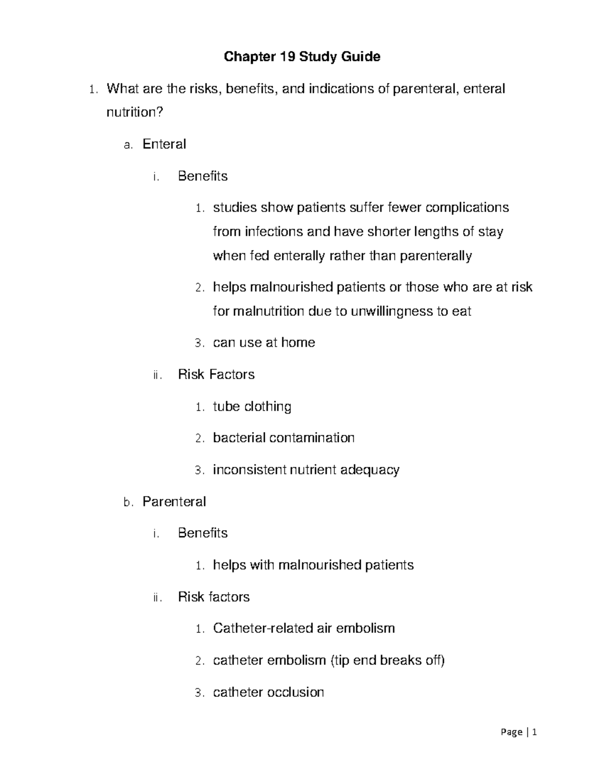 Chapter 19 Study Guide - Chapter 19 Study Guide 1. What are the risks ...
