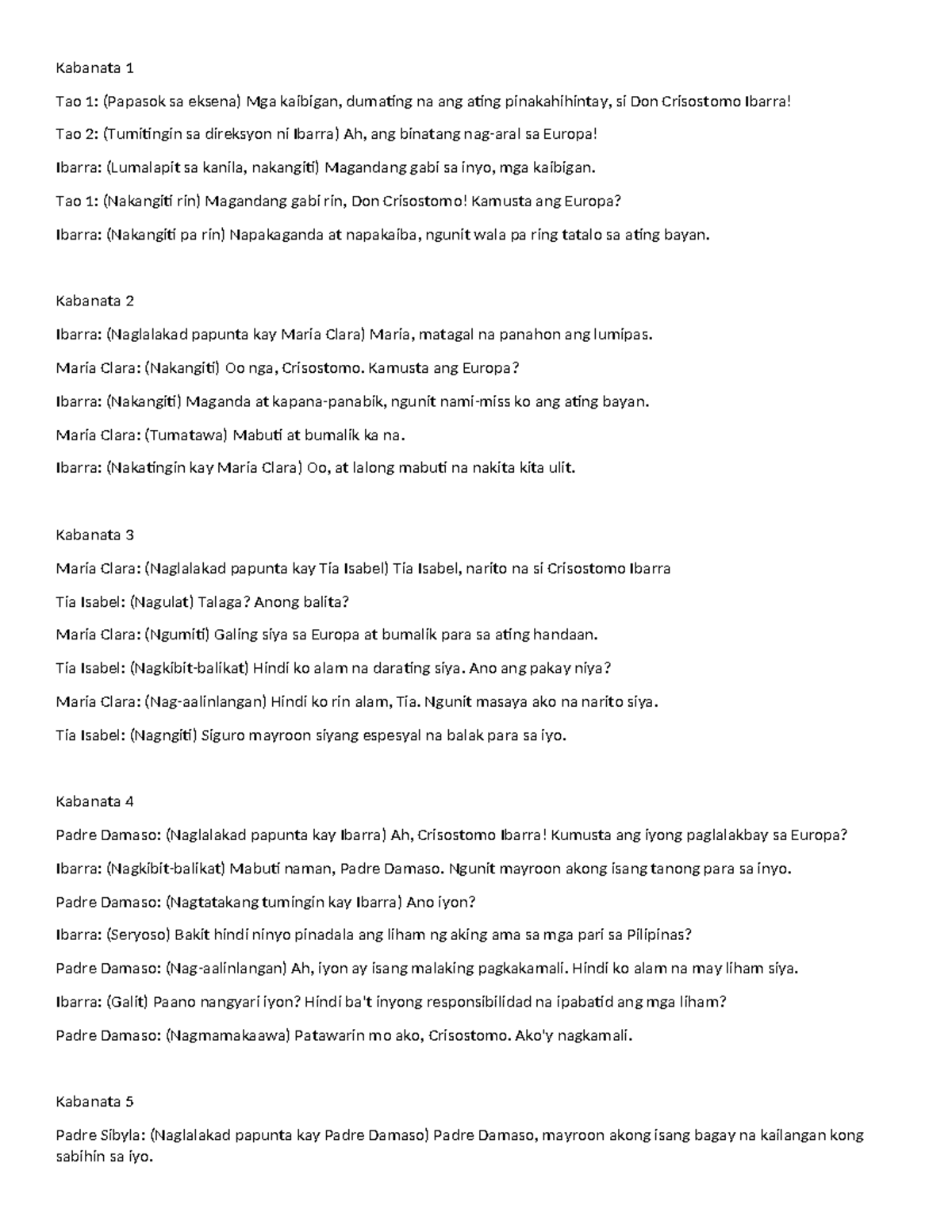 Draft script - dfrvgst - Kabanata 1 Tao 1: (Papasok sa eksena) Mga ...