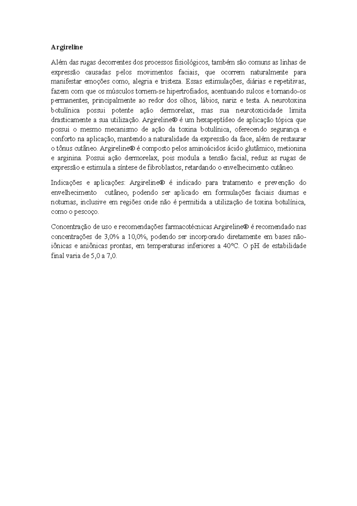 Argireline - resumo sobre argiline na cosmotologia - Argireline Além ...