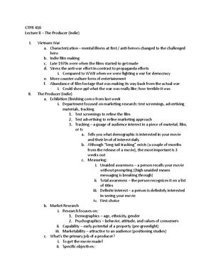 CTPR 410 Lecture 3 - The Director - CTPR 410 Lecture 3 – The Director I ...