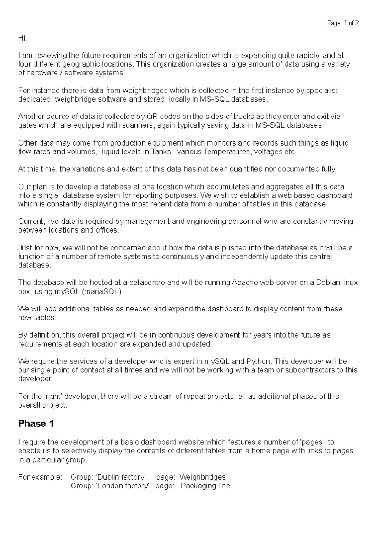 Cg-phase 1 - PROJECT DEATAILS - Page: 1 of 2 Hi, I am reviewing the ...