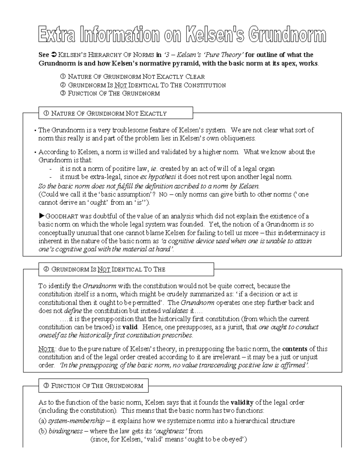 3 - Extra Information on Kelsen's Grundnorm [NEW Rev - See KELSEN’S ...