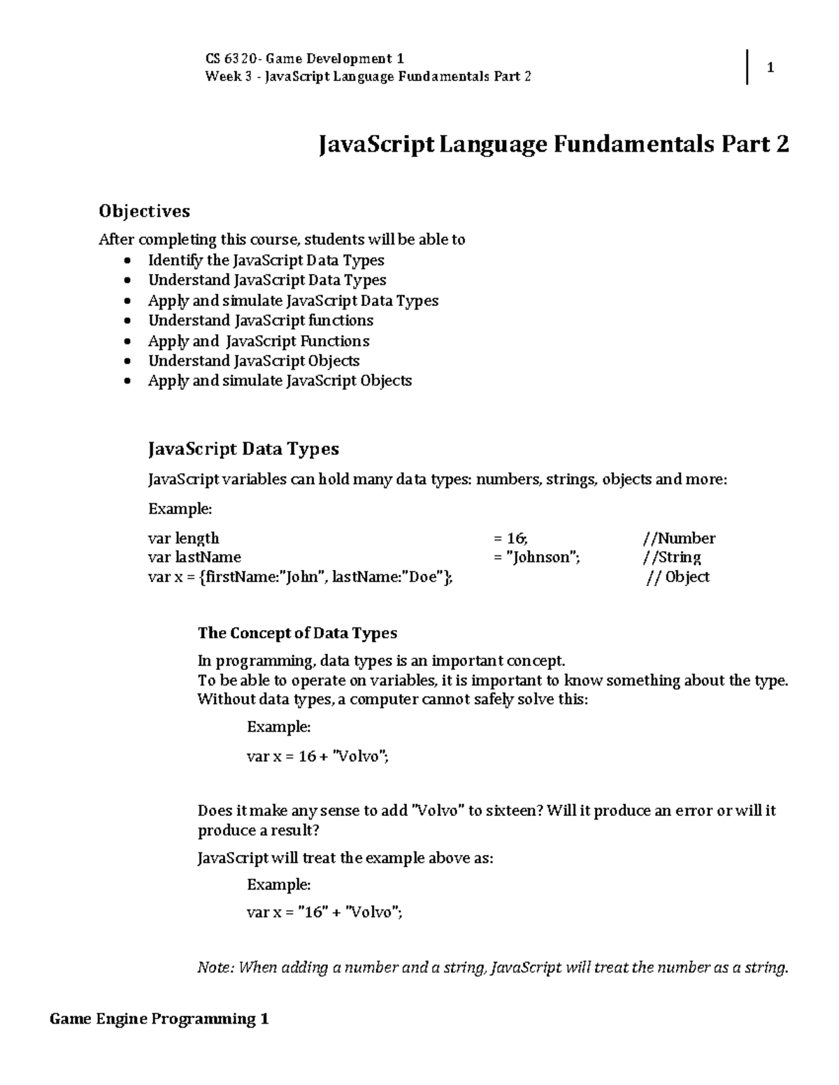Week 3 - Java Script Language Fundamentals Part 2 - Database Management ...