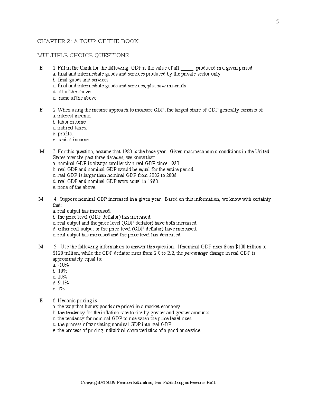 Ch2 TB 5e - Ch2 TB 5e - CHAPTER 2: A TOUR OF THE BOOK MULTIPLE CHOICE QUESTIONS E 1. Fill in the ...