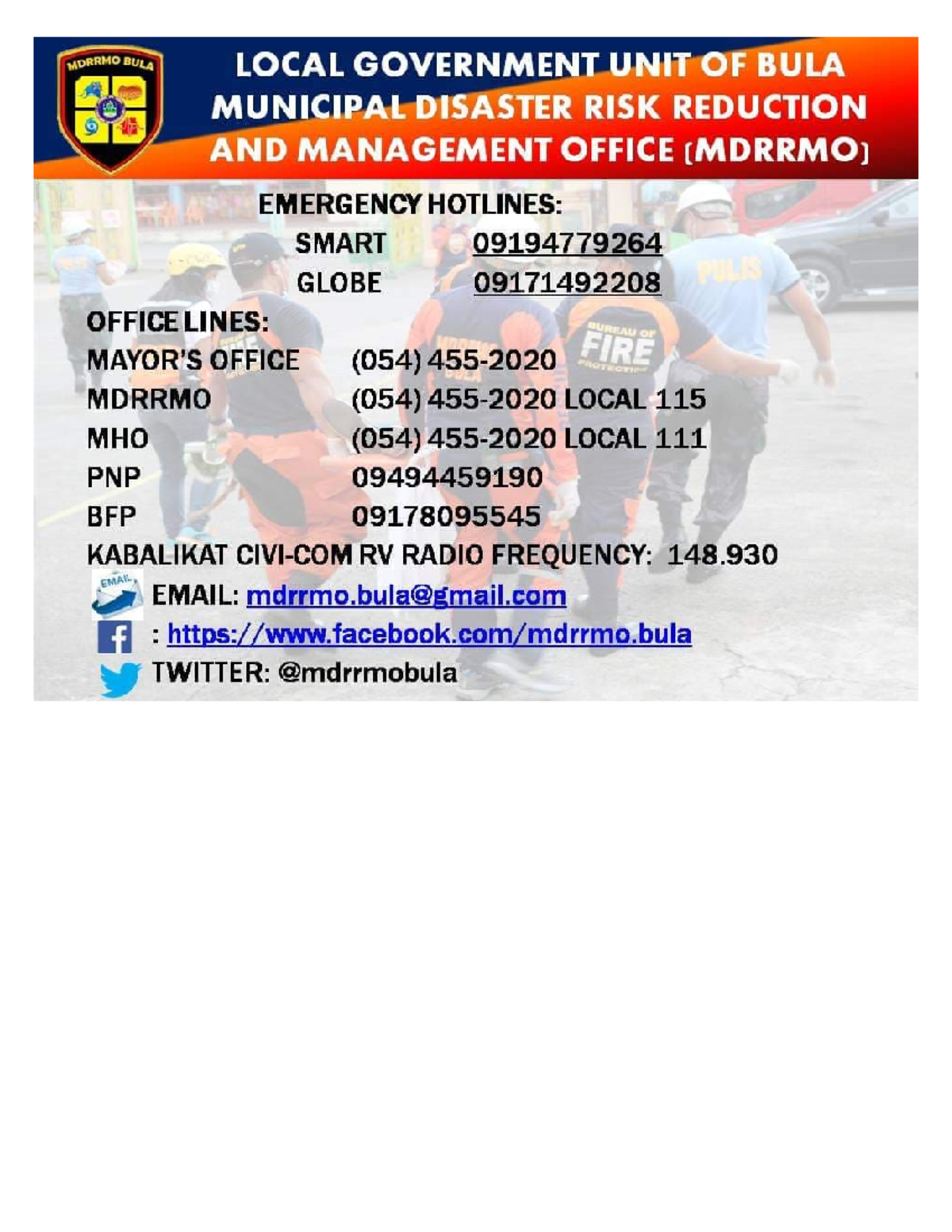 Emergency Hotlines - nothing much - Science Education 2 - Partido ...