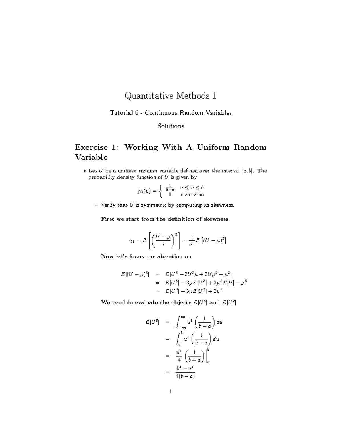 Tutorial work - 5 - 6 - Tutorial work with solutions - Quantitative ...