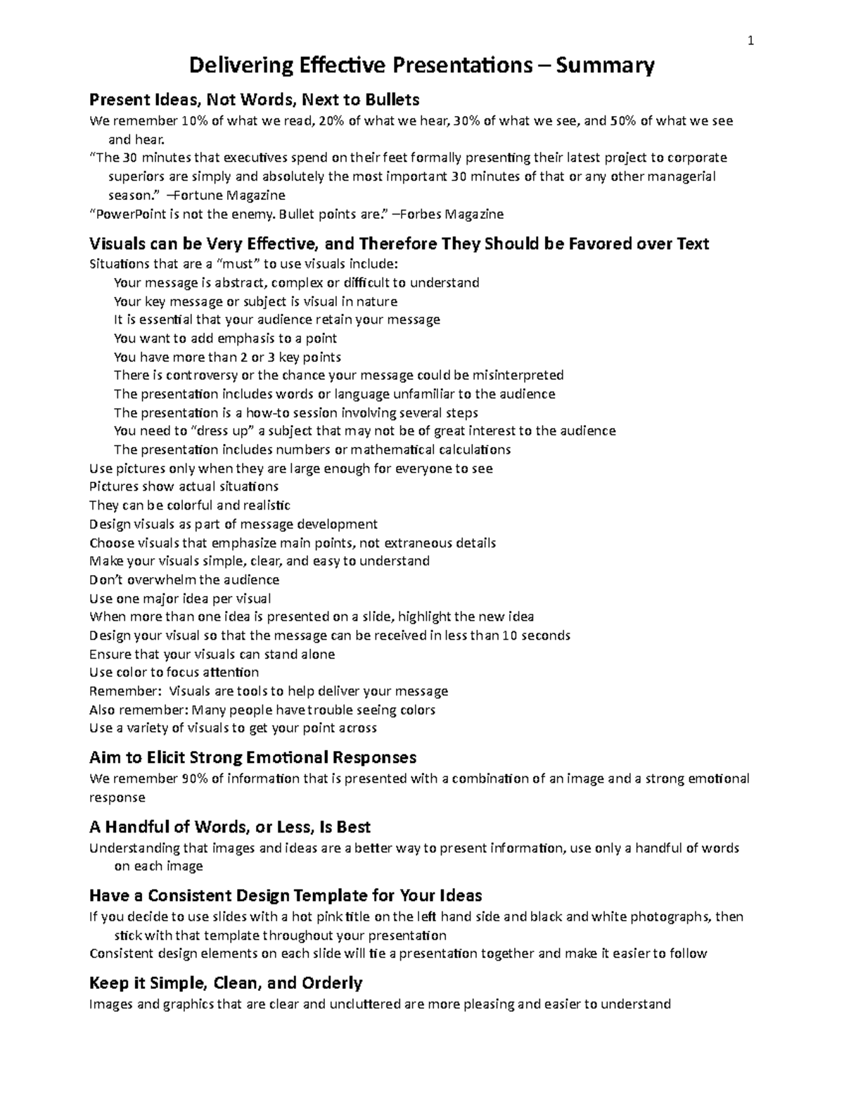 Delivering Effective Presentations - “The 30 minutes that executives ...