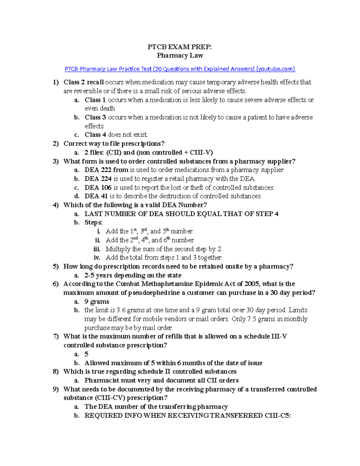 PTCB EXAM PREP - sddfsd - PTCB EXAM PREP: Pharmacy Law PTCB Pharmacy ...