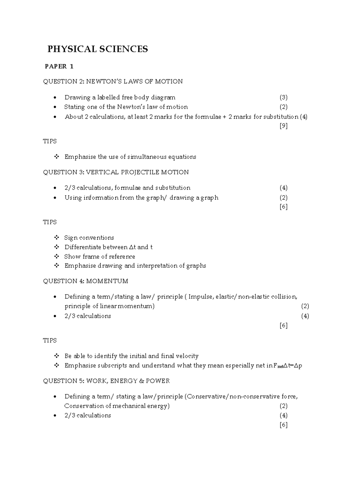 Physical- Sciences-Collectables- PHYSICAL SCIENCES PAPER 1 QUESTION 2 ...