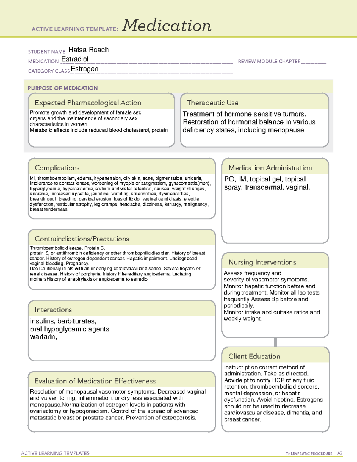 Med template 1 - ACTIVE LEARNING TEMPLATES TherapeuTic procedure A ...