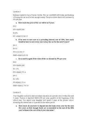 Chapter 9 - Question and answer - 1TUTORIAL 7 CHAPTER 9 Problem 9 - 1 Mace Manufacturing is in ...