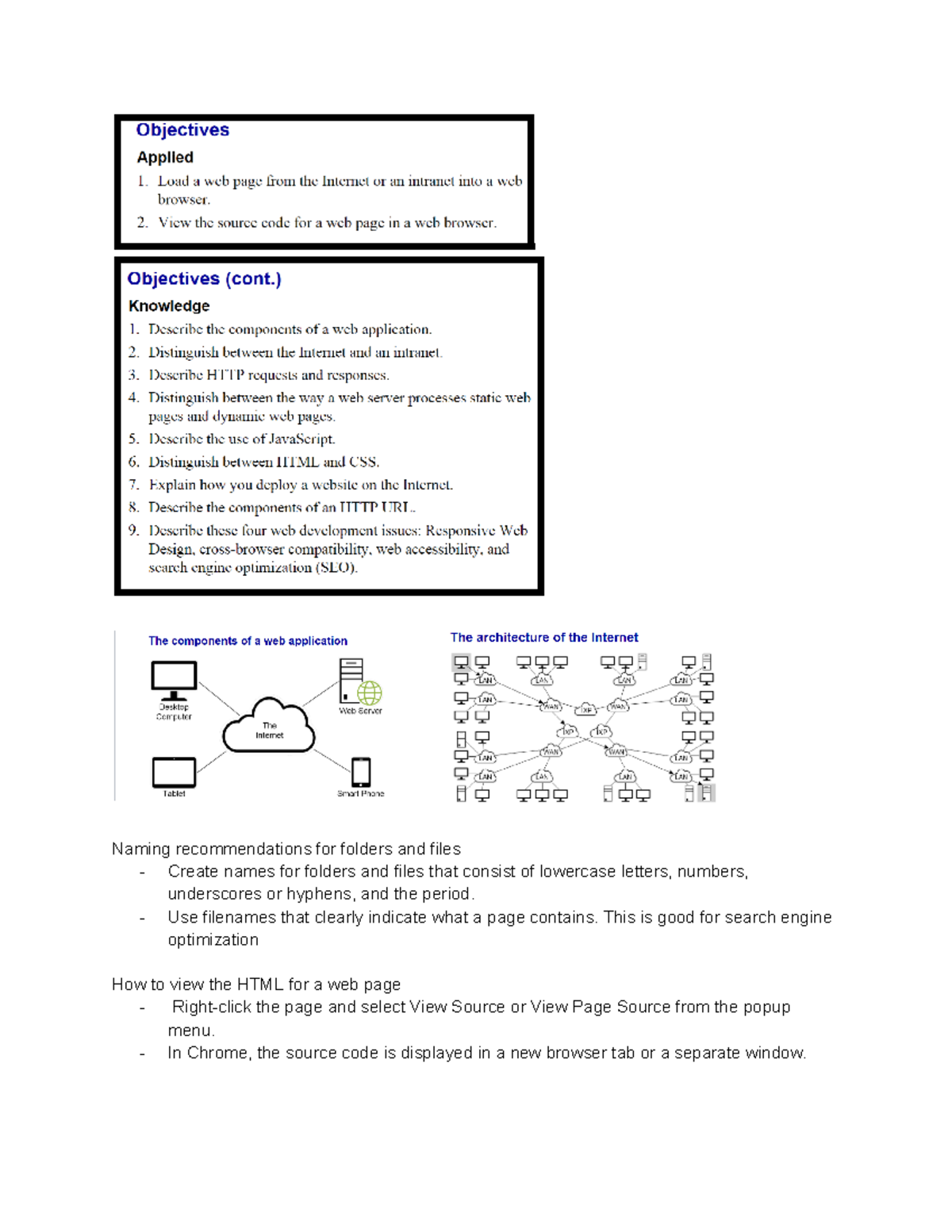 Chapter 1 - Intro to Web Development - Naming recommendations for folders and files - Create ...