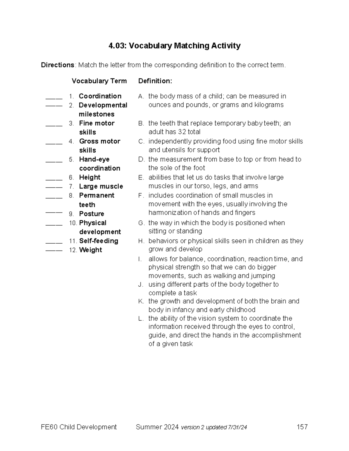 FE60-4.03 Matching KEY Terms - FE60 Child Development Summer 2024 ...