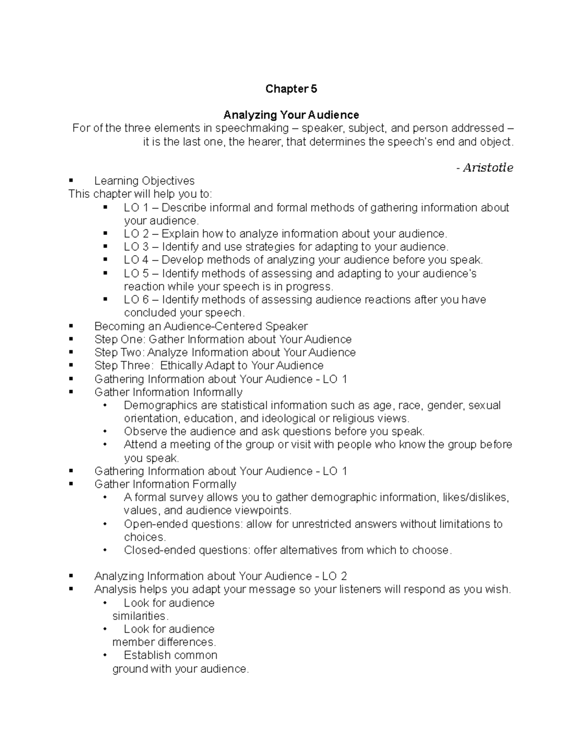 Analyzing Your Audience - Chapter 5 Analyzing Your Audience For of the ...