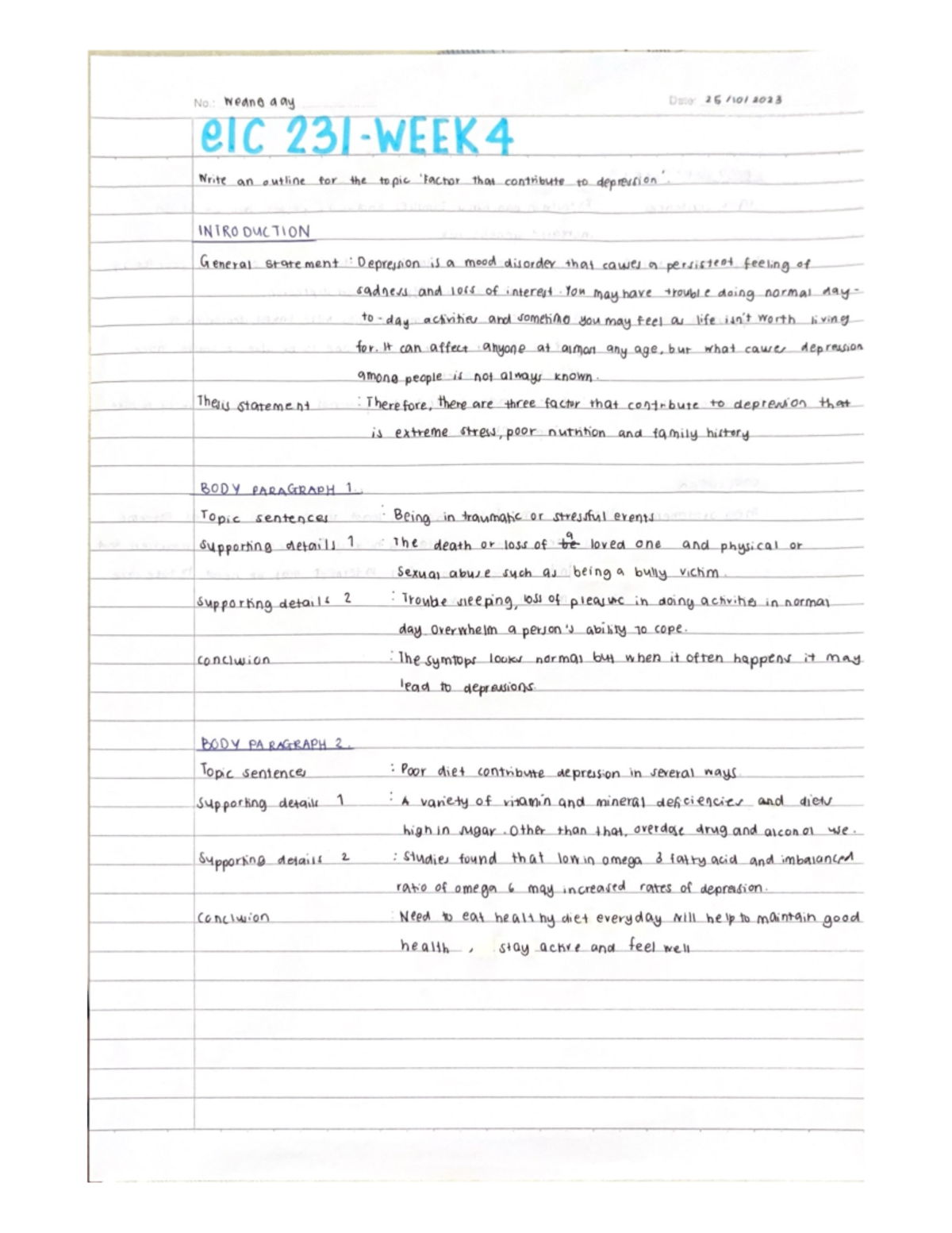 ELC 231-WEEK 4 - elc week 4 - Diploma in Building Surveyor - Studocu