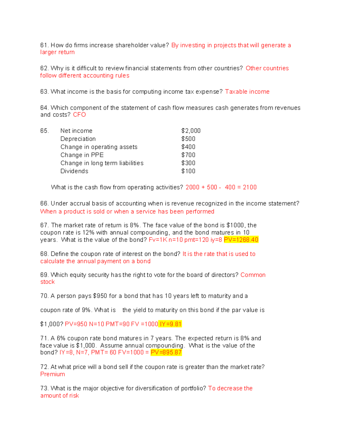 Session 5 - study guide - How do firms increase shareholder value? By ...