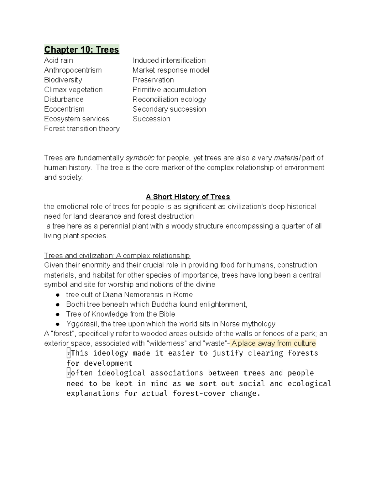 ENVST 2100 Ch. 10 Trees - Chapter 10: Trees Acid rain Induced ...