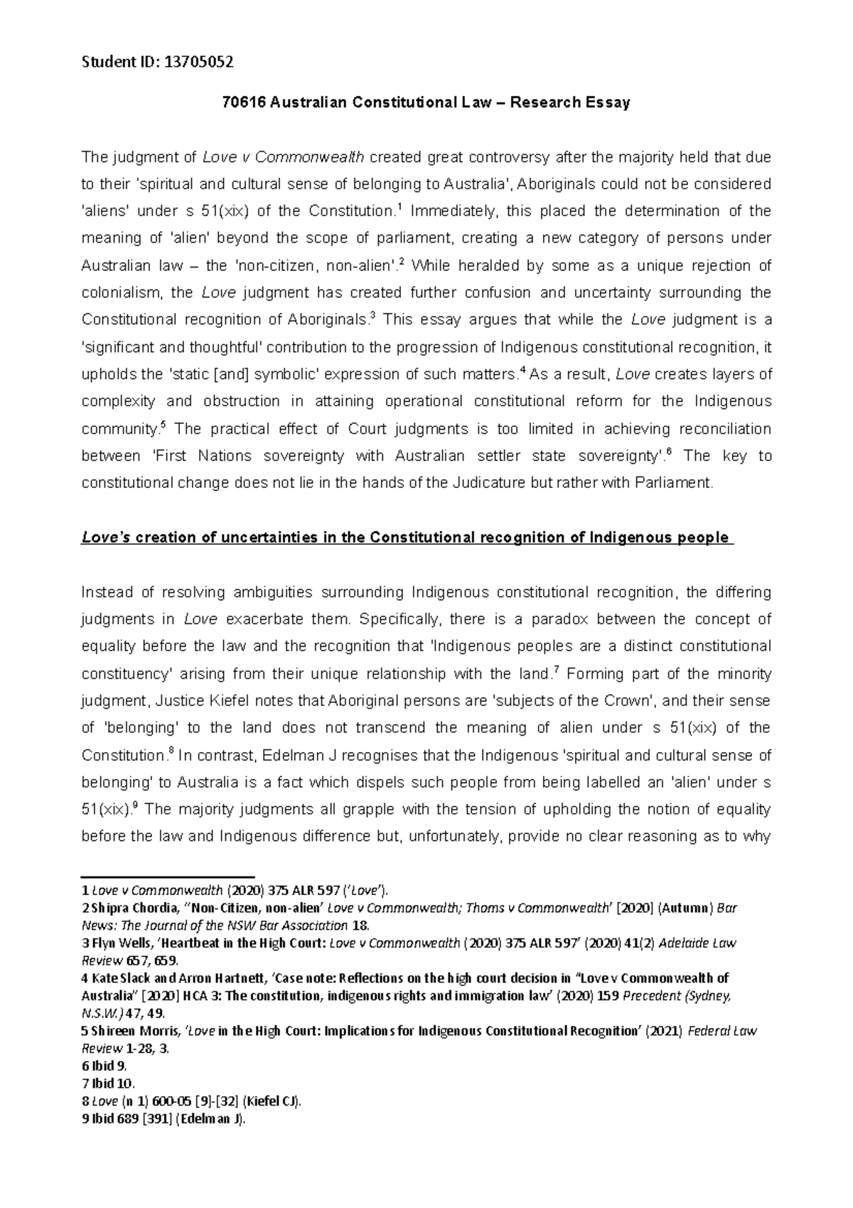 ACL Research Essay Final - 70616 Australian Constitutional Law ...