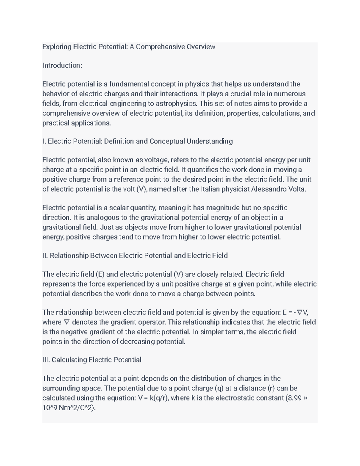 Exploring Electric Potential A Comprehensive Overview - Exploring ...