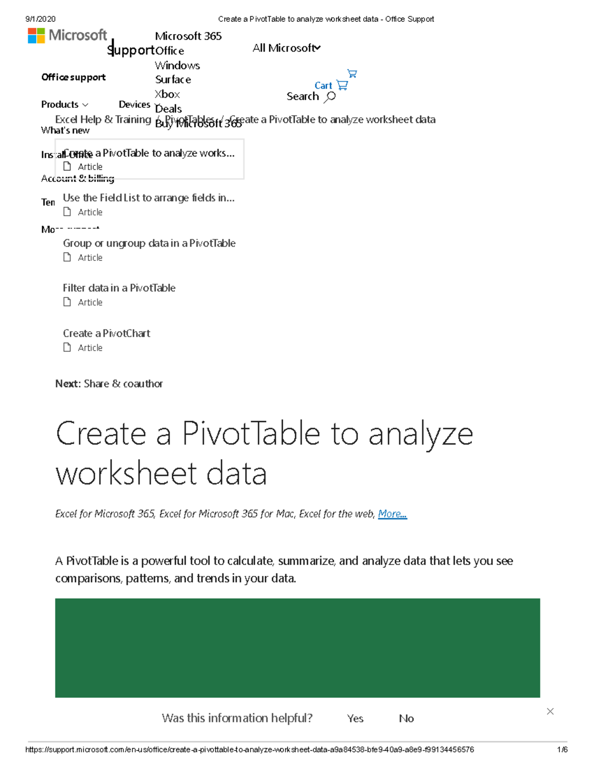 Create a Pivot Table to analyze worksheet data - Office Support ...