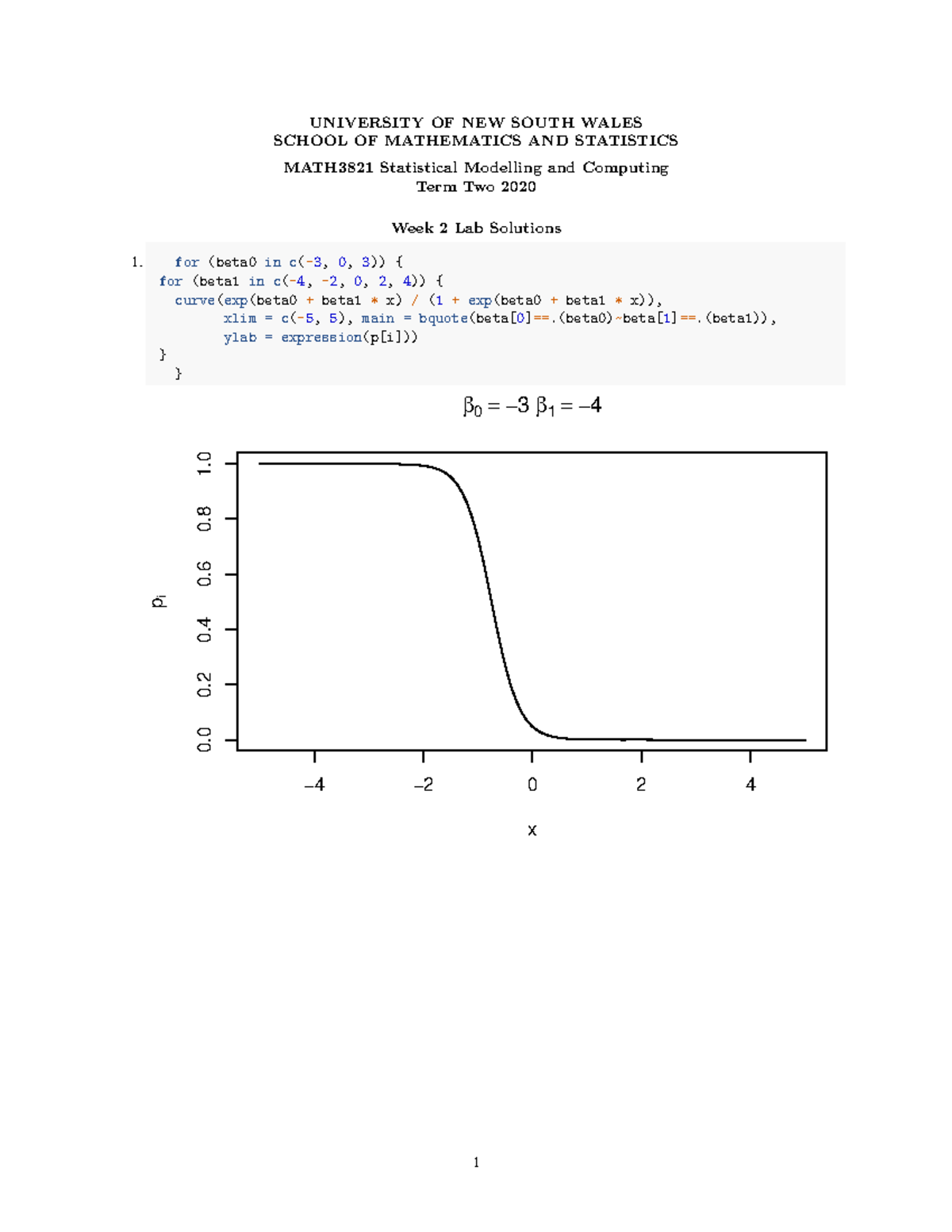 Lab-Wk2soln - lab week2 soln - UNIVERSITY OF NEW SOUTH WALES SCHOOL OF ...