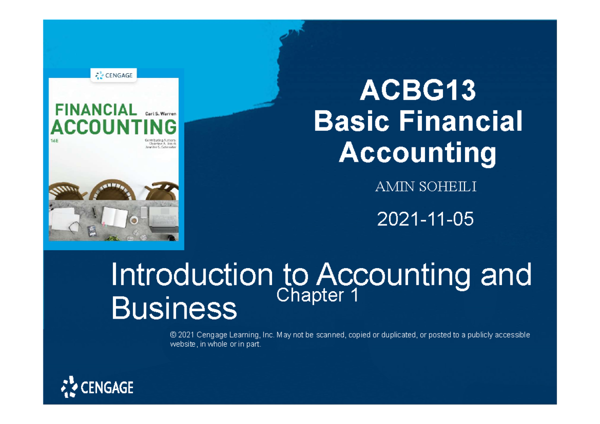 Lecture number 1 BFA 2021 - Chapter 1 Introduction to Accounting and ...