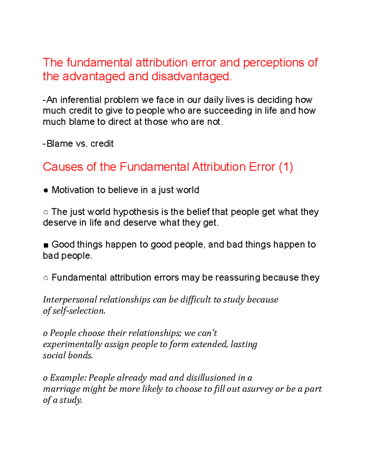 Social Psych 3 - The fundamental attribution error and perceptions of ...