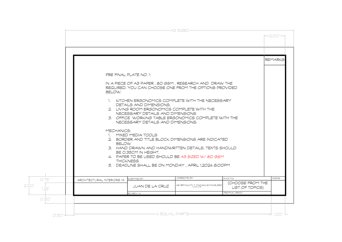 PRE Final Plate Ergonomics - PLATE TITLE: PLATE NO. (CHOOSE FROM THE ...