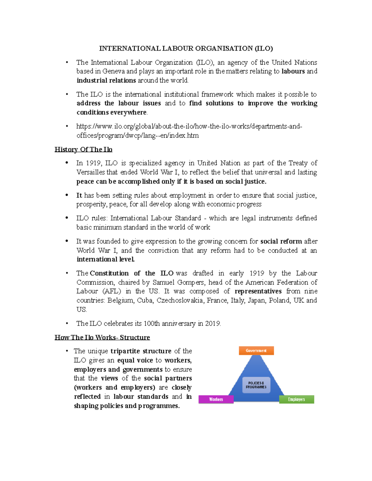 International Labour Organisation - The ILO is the international ...
