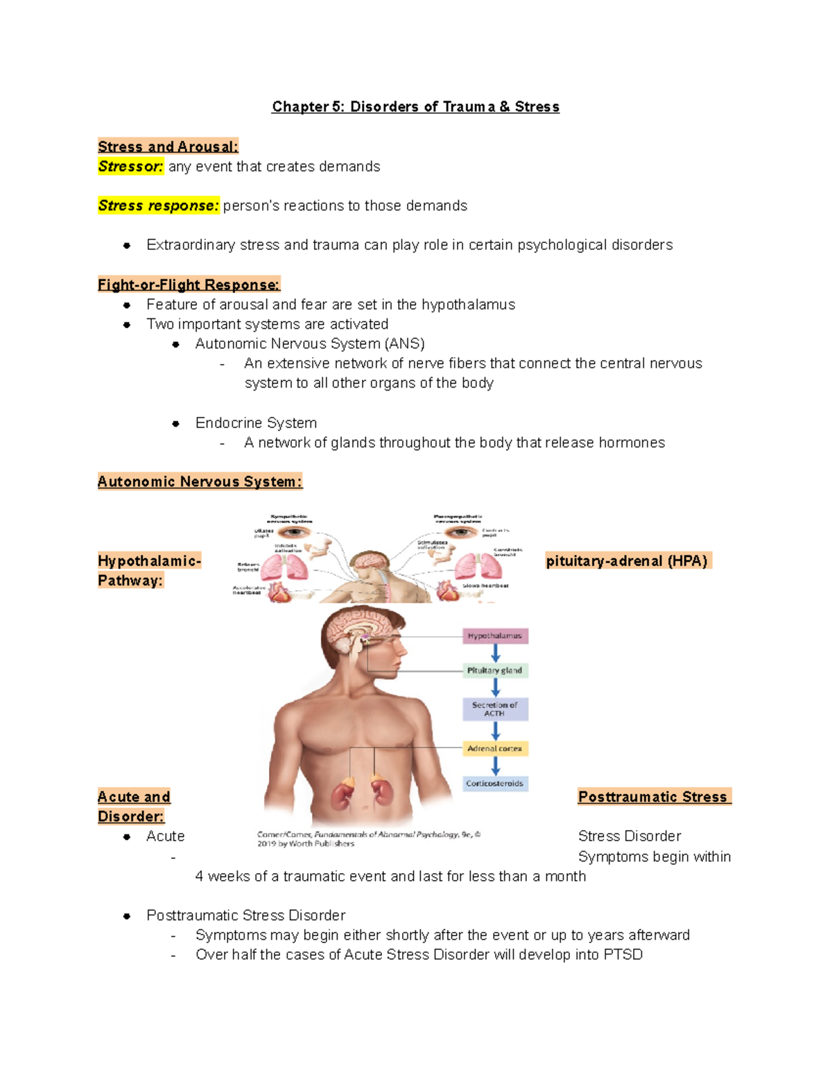 Chapter 5: Disorders of Trauma & Stress - Chapter 5: Disorders of ...