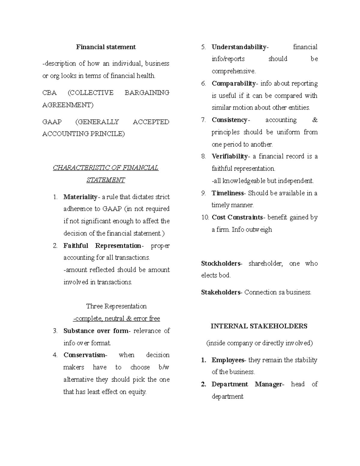 Bfin reviewer - Financial statement -description of how an individual ...