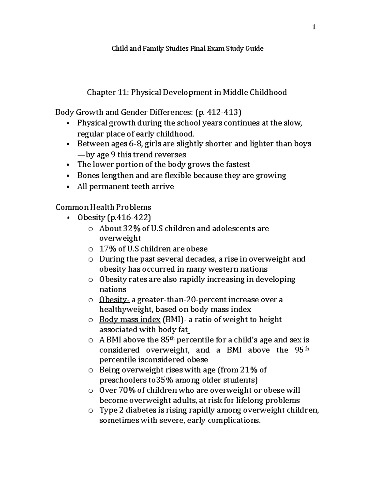 Child and Family Studies Final Exam Study Guide - 412-413) - Physical ...
